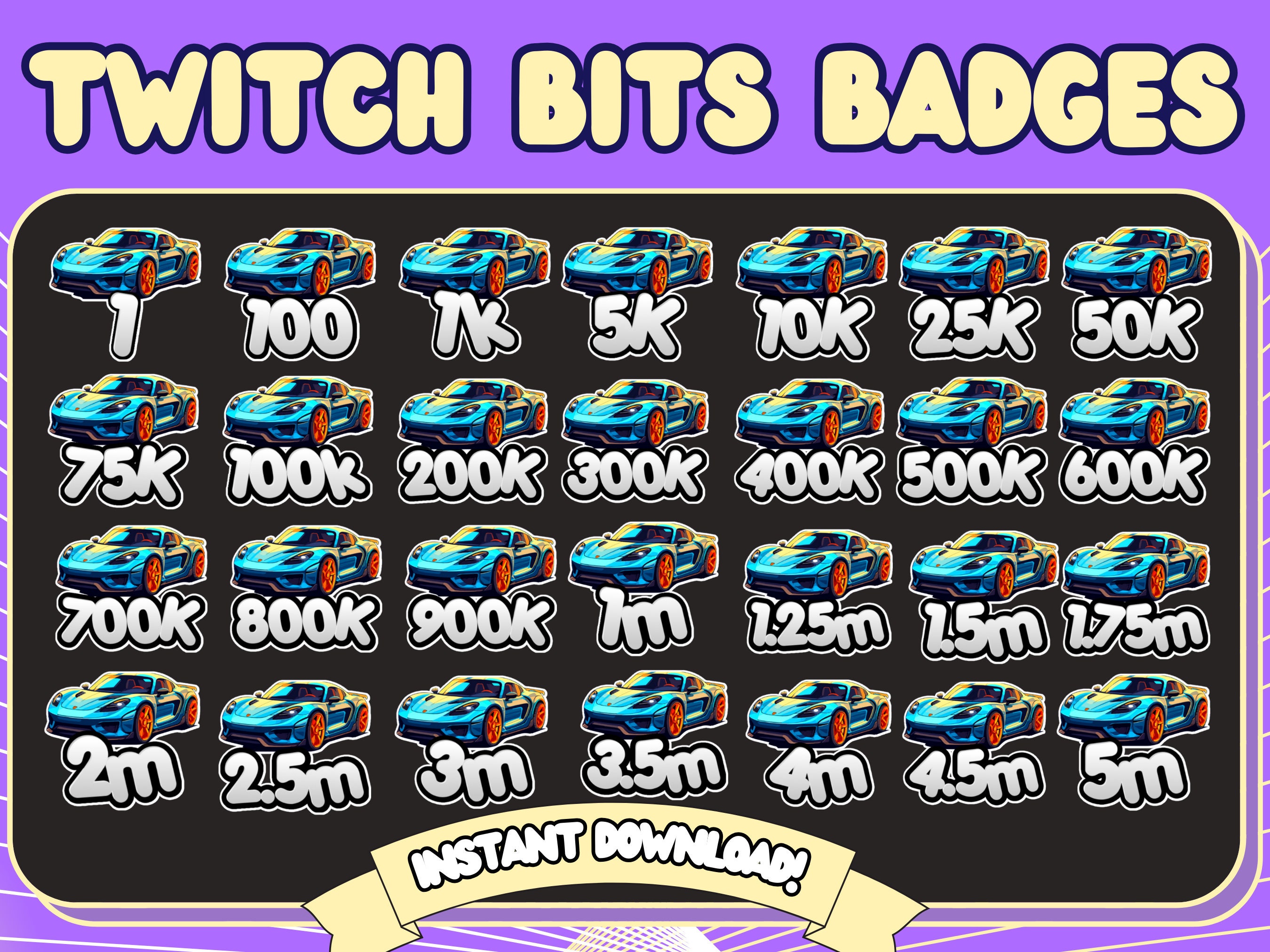 Car Bit Badges Racecar Bit Badges, Twitch Race Car Emote, Sports Car ...