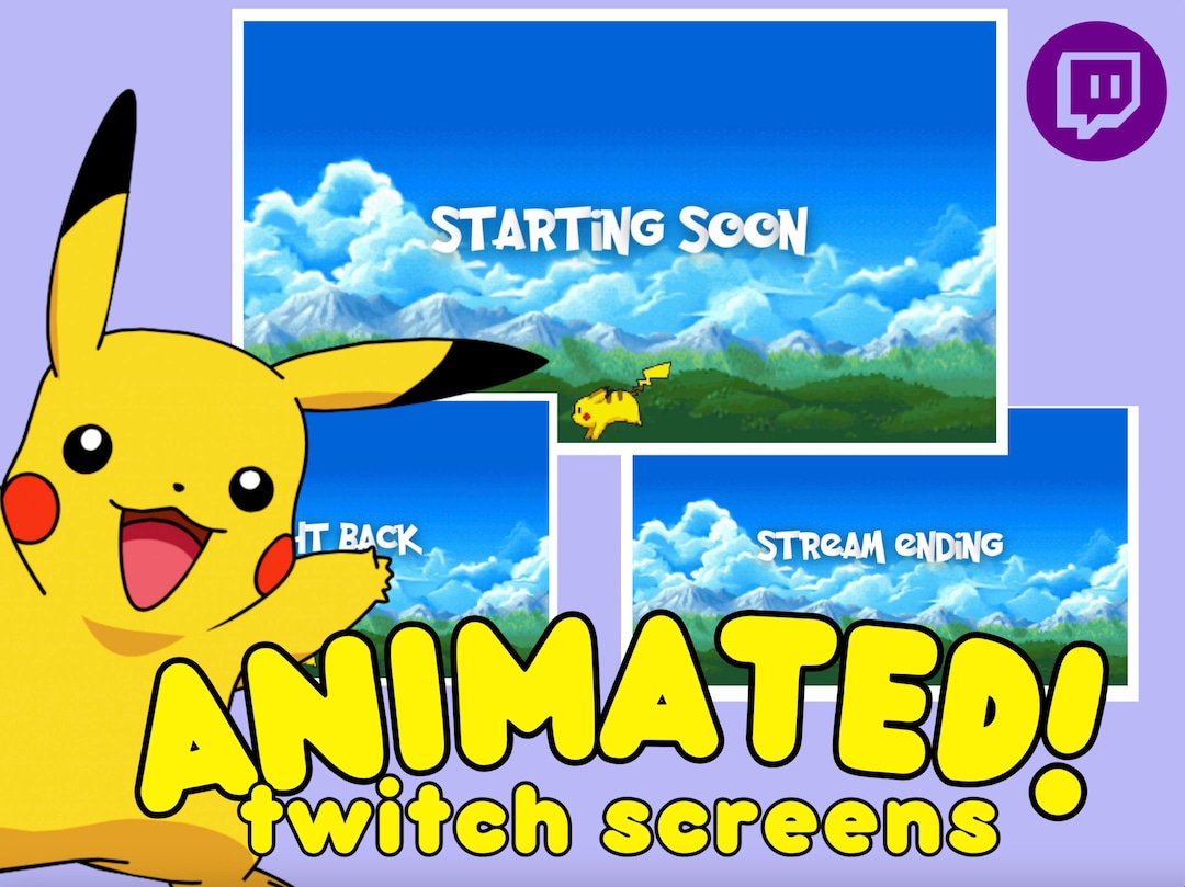 Pikachu Twitch Screen, Running Pokemon, Pikachu Twitch Scenes, Pokemon ...