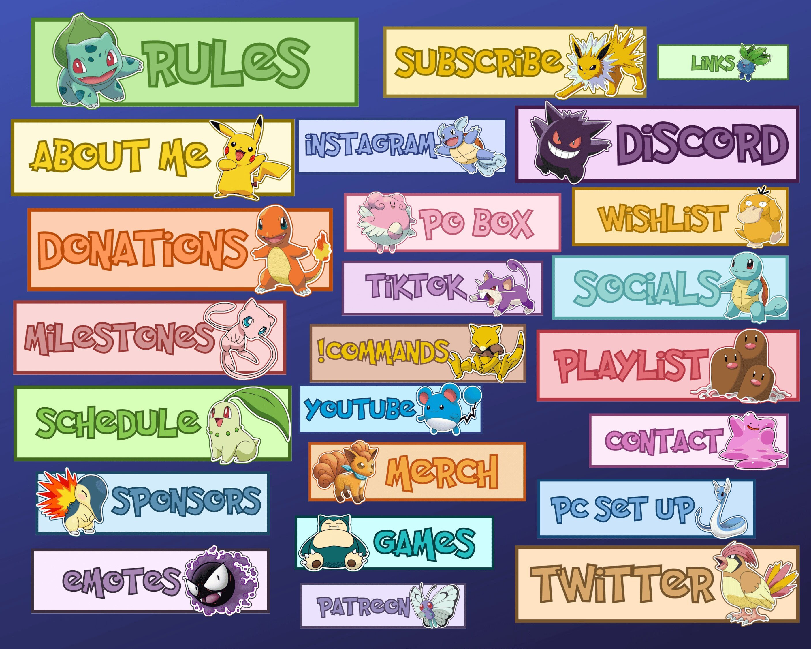 Twitch Panels, Pokemon Twitch Panels, Pokemon Stream Pack, Pokemon ...