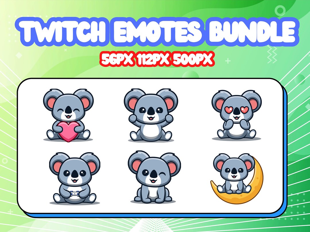 Twitch Emotes Bundle, Cute Koala Emote Bundle, Koal Twitch Emotes ...