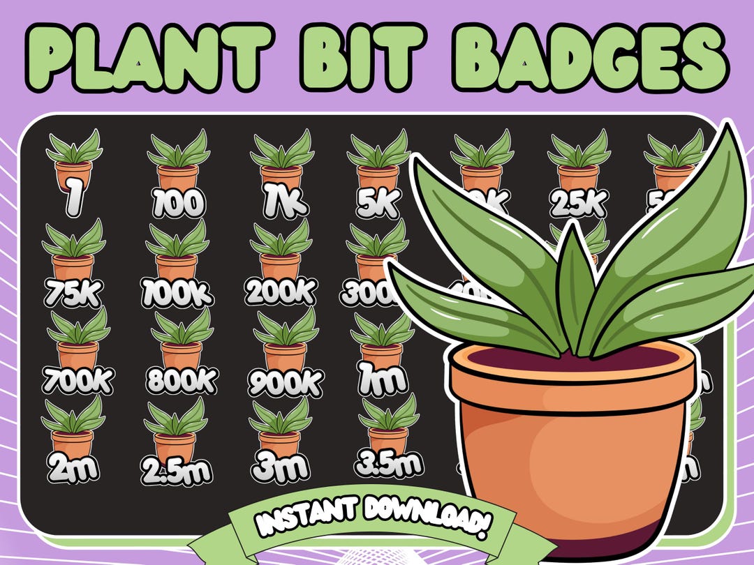 Plant Bit Badges, Twitch Bits Badges, Plant Mom Bit Badges Flower Bit Badges, Plant Bit Badges ...