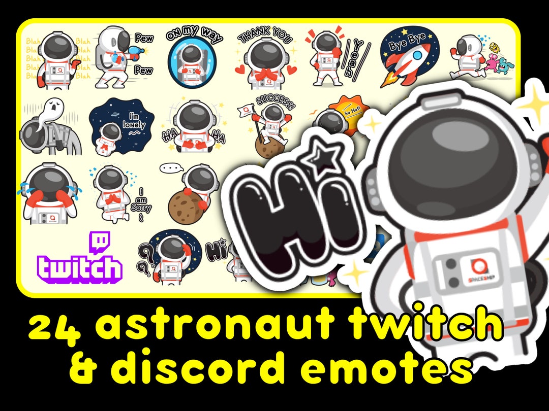 Astronaut Twitch Emotes, Cute Astronaut Emotes, Planet Emotes ...