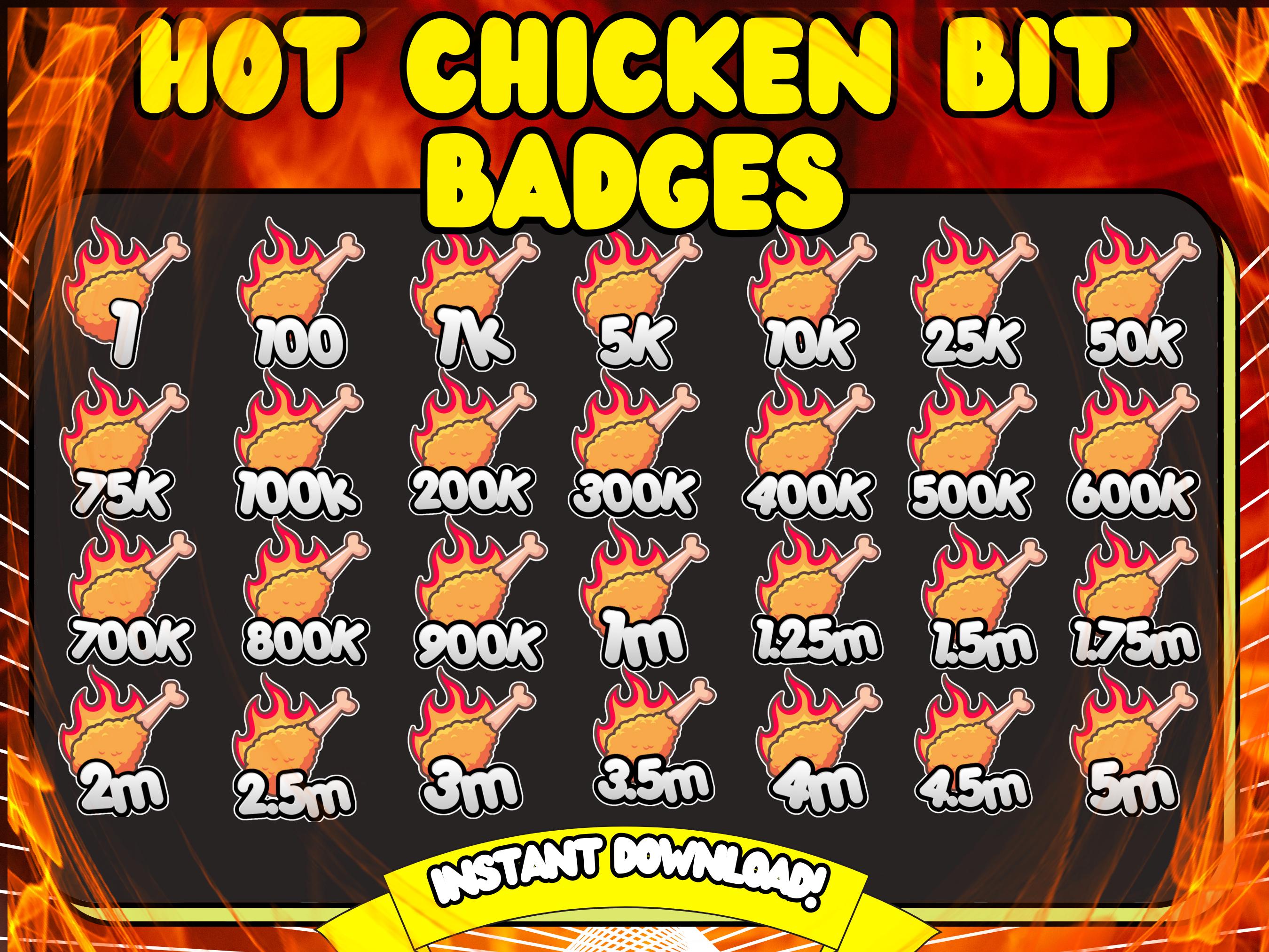 Chicken Bit Badges, Twitch Bit Badges Chicken, Cute Food Bit Badges ...