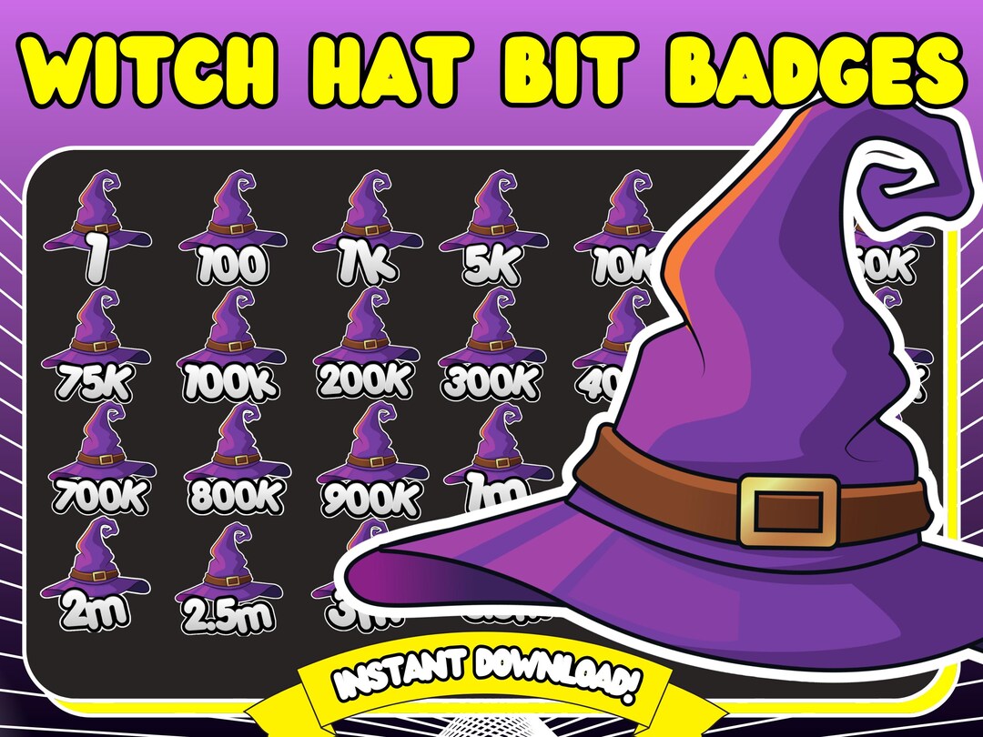 Witch Bit Badges, Halloween Bit Badges, Witch Hat Bits Badges, Scary ...