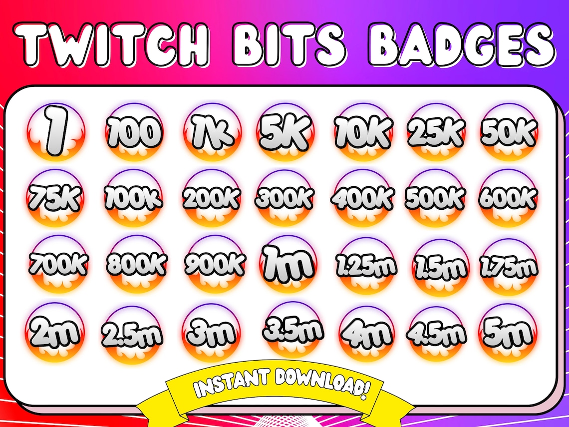 Twitch Bit Badges | Twitch Bits Badges | Twitch Tier Badges | Twitch ...