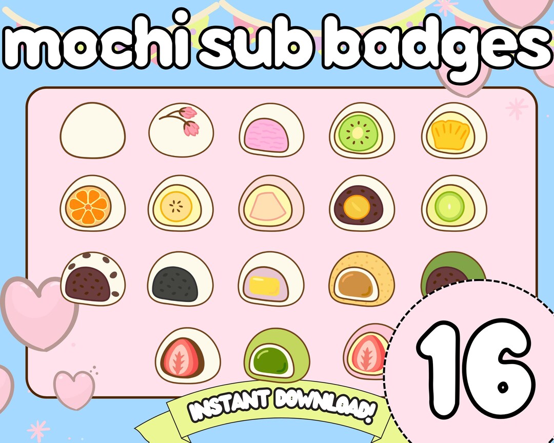 Mochi Sub Badges, Japan Sub Badges, Japanese Food Sub Badges, Rice Sub ...