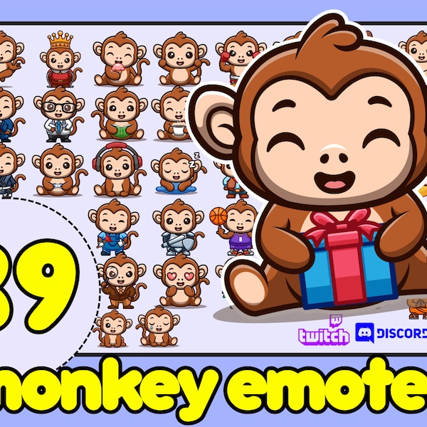 Twitch Emotes Cute Monkey - Etsy