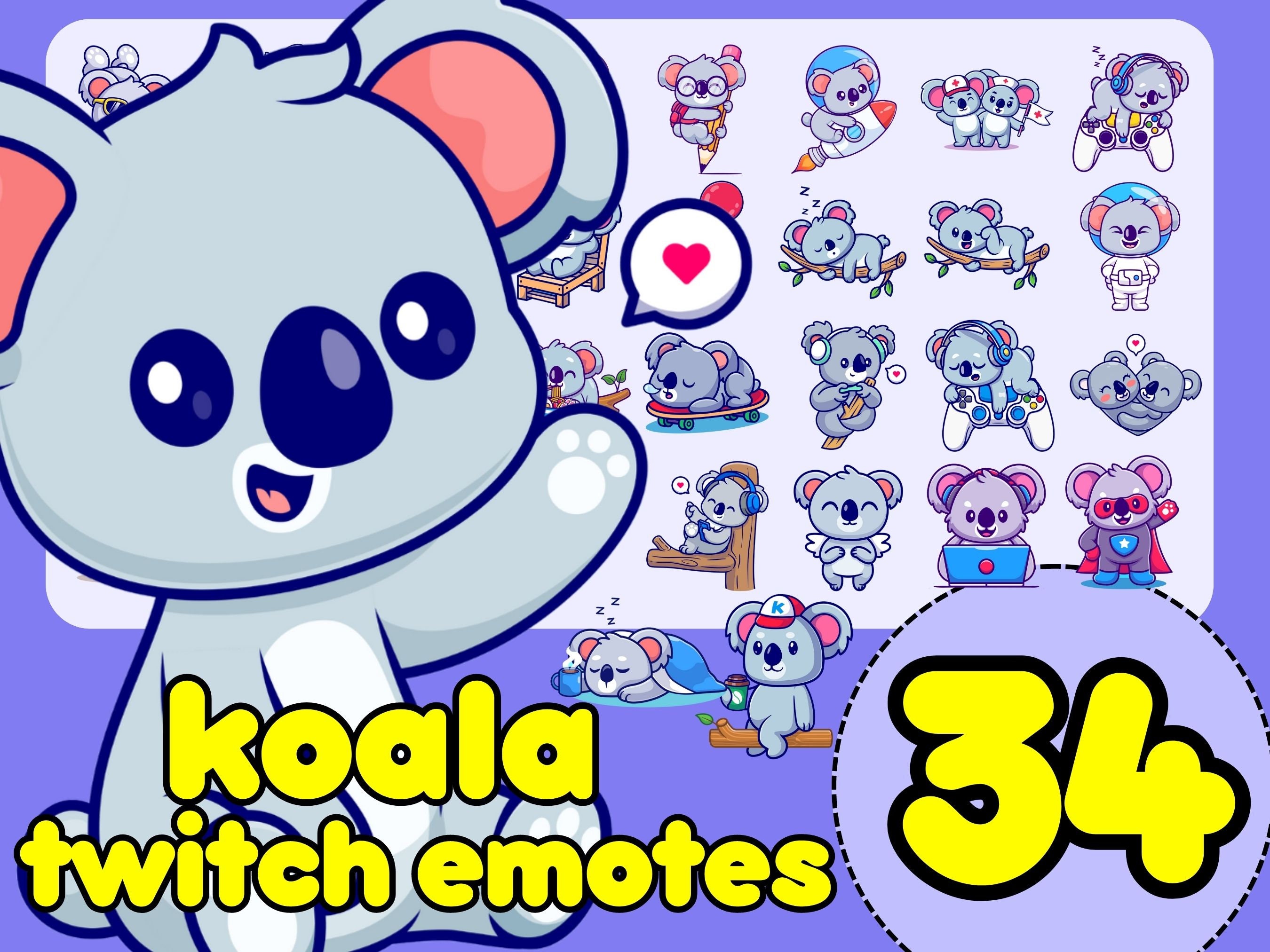 Koala Emotes, Koala Twitch Emotes, Australia Emotes, Animal Discord ...