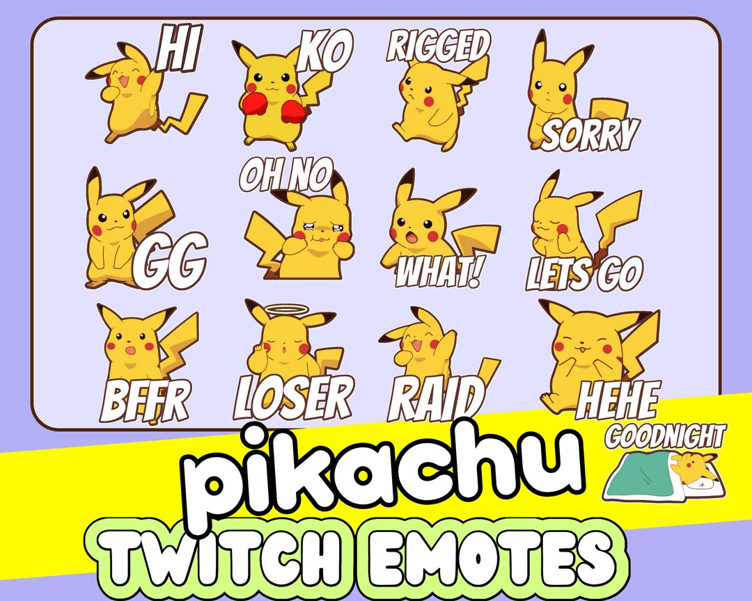 Pikachu Emotes, Pikachu Twitch Emotes, Discord Pikachu Emote, Cheap ...