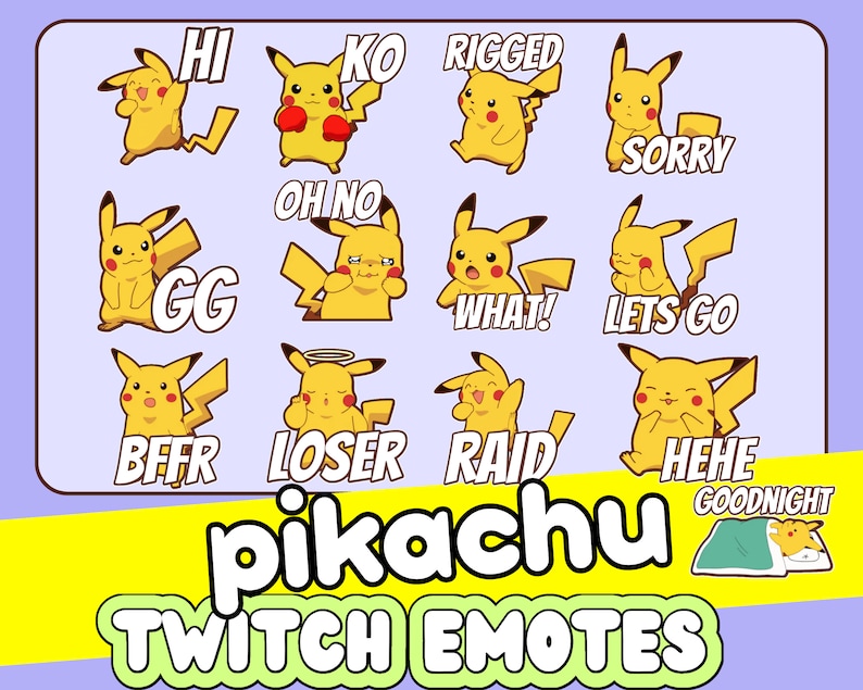 Pikachu Emotes, Pikachu Twitch Emotes, Discord Pikachu Emote, Cheap ...