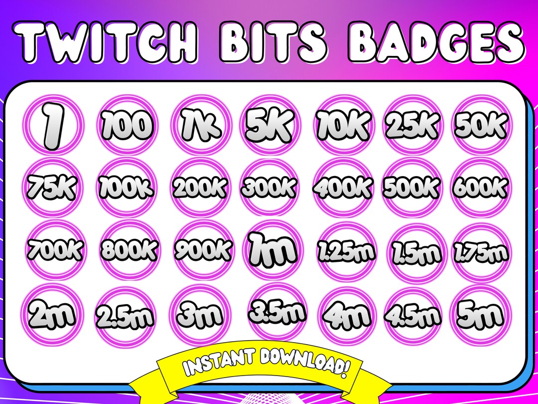 Twitch Bit Badges | Twitch Bits Badges |twitch Tier Badges | Twitch ...