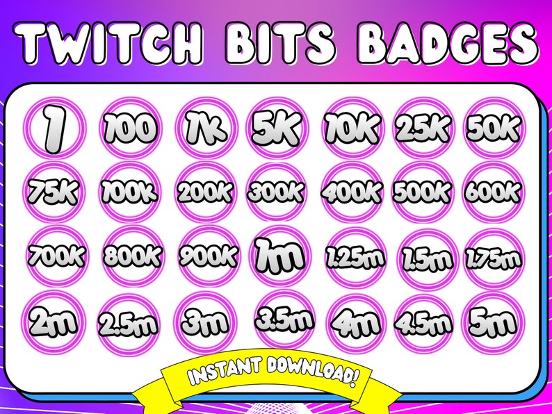 Twitch Bit Badges Twitch Bits Badges twitch Tier Badges - Etsy