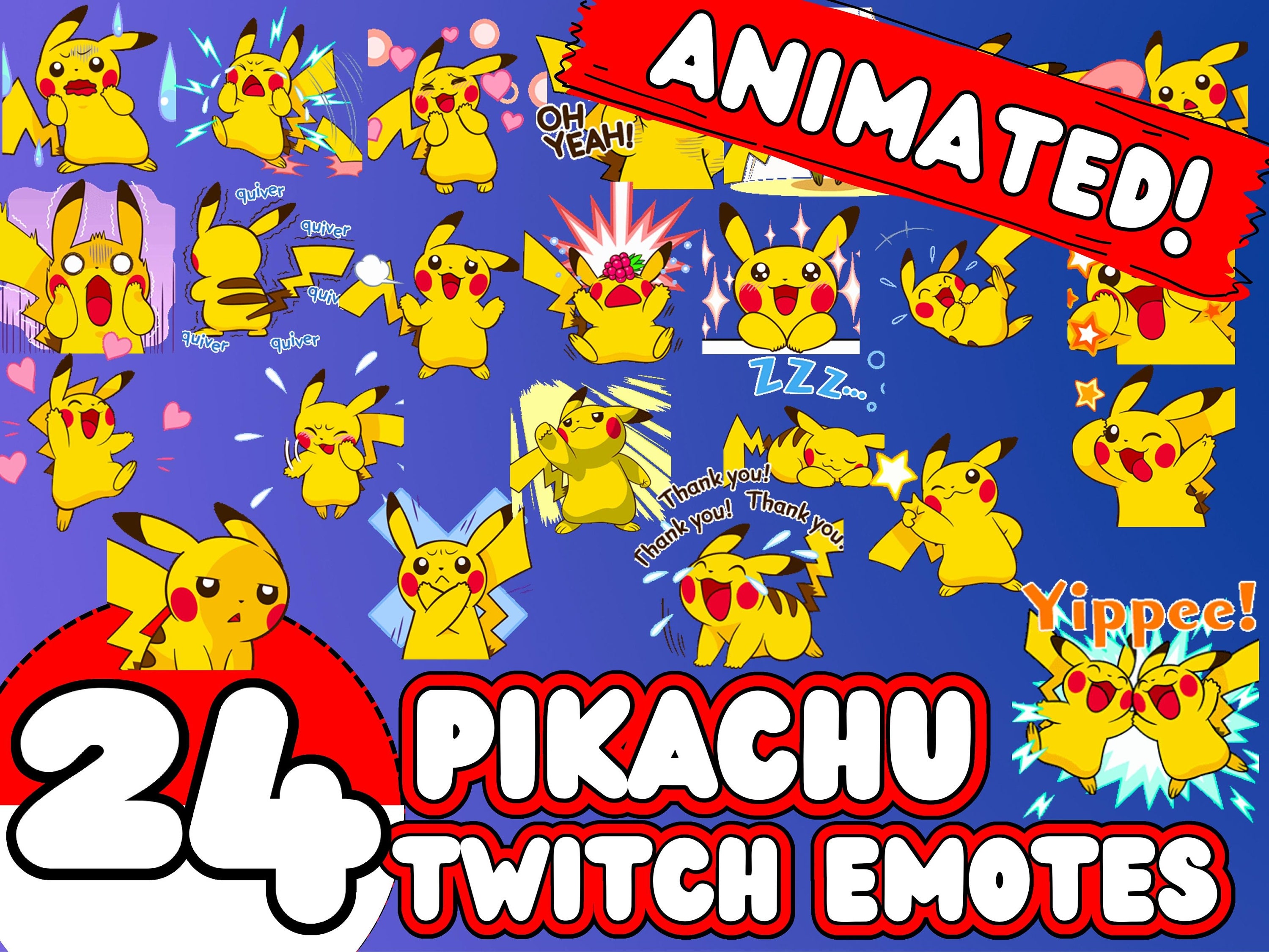 Pikachu Emotes, Pikachu Twitch Emotes, Animated Pikachu Emotes, Cheap ...