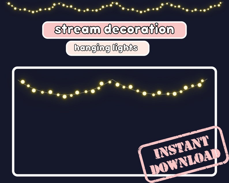 Hanging Lights Twitch Decoration Lights Twitch Overlay Lofi Lights ...