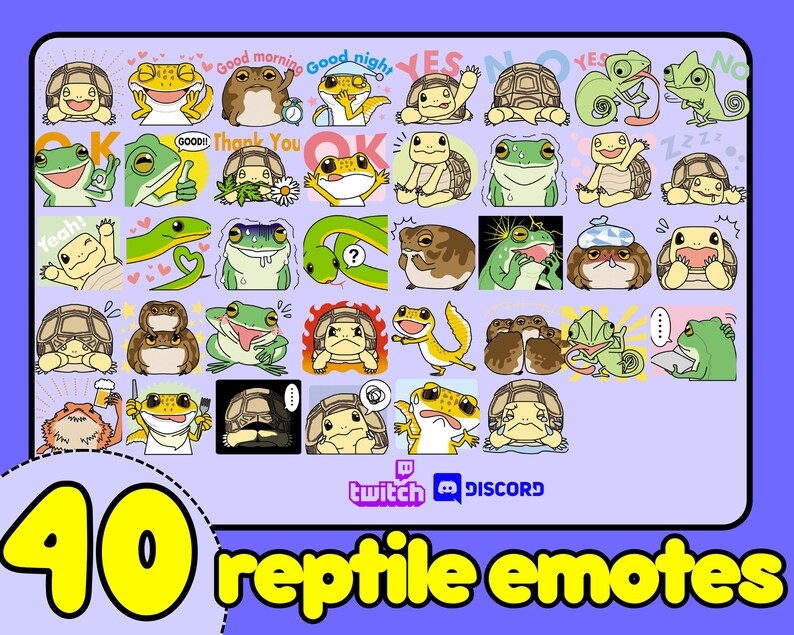 Reptile Twitch Emotes! Tortoise Emotes, Lizard Emotes, Gecko Emotes ...