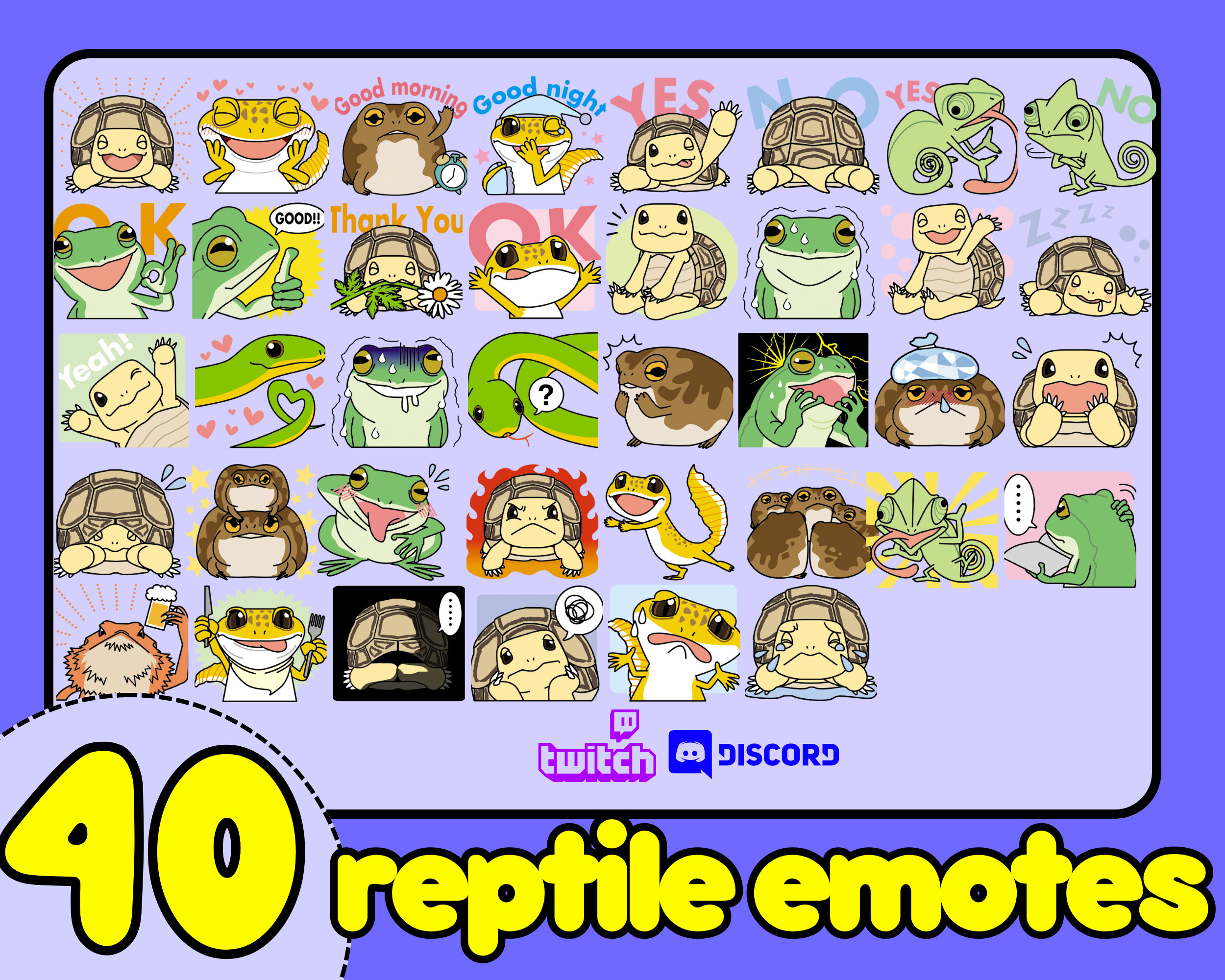 Reptile Twitch Emotes! Tortoise Emotes, Lizard Emotes, Gecko Emotes ...