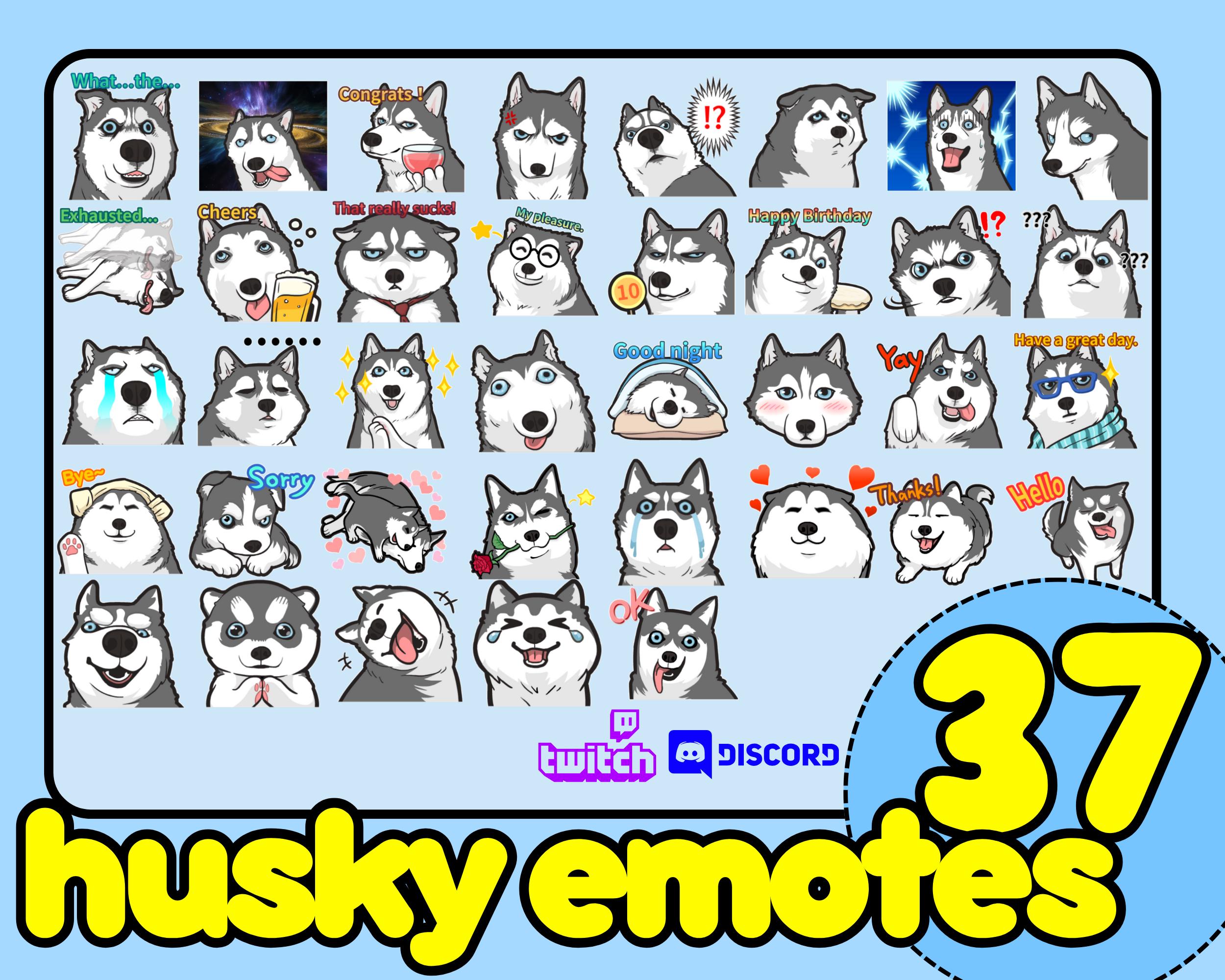 Husky Twitch Emote, Husky Emotes, Cute Husky Emote, Huskey Twitch ...