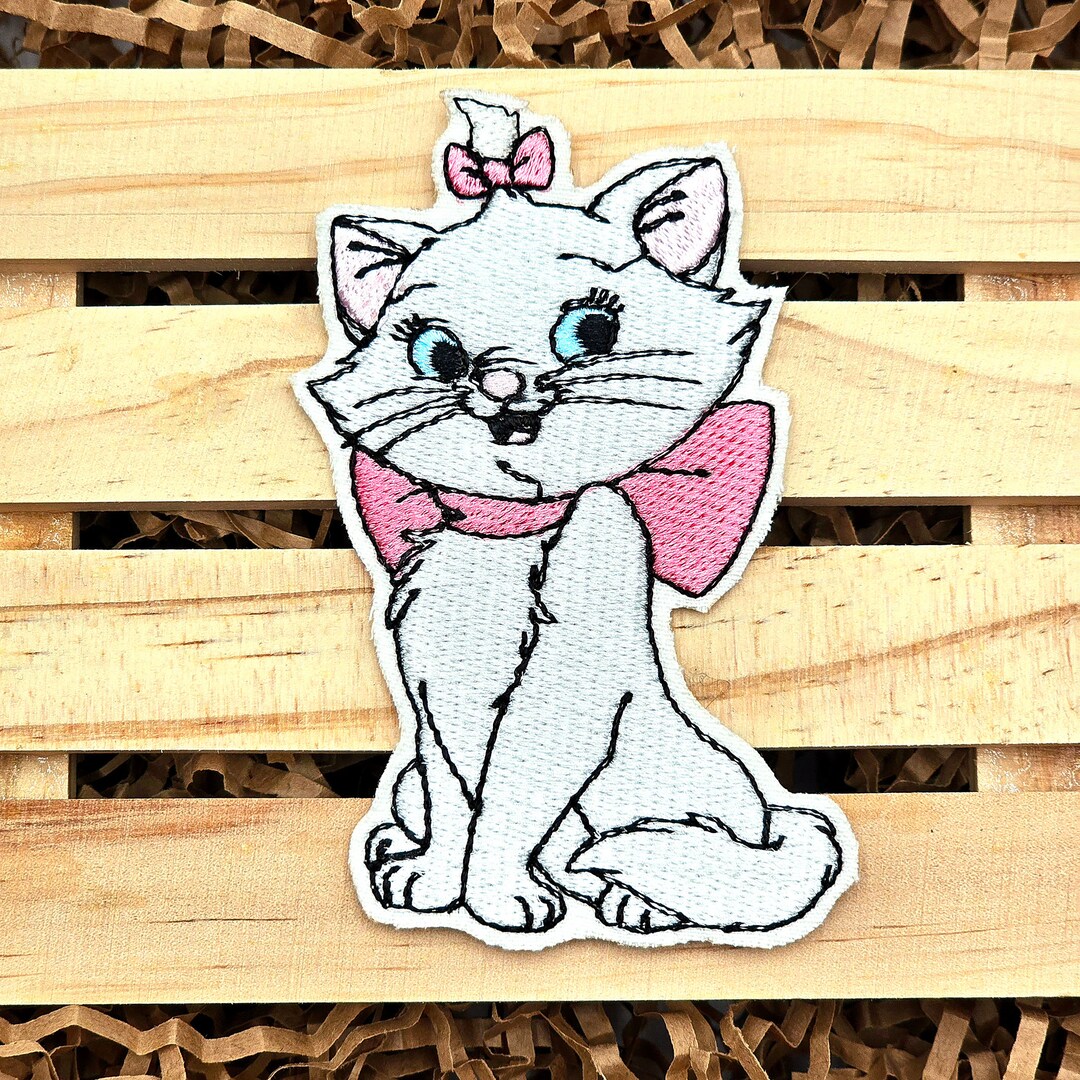 Marie Patch, White Kitty Patch, Embroidery Patch, Patches for Clothing ...