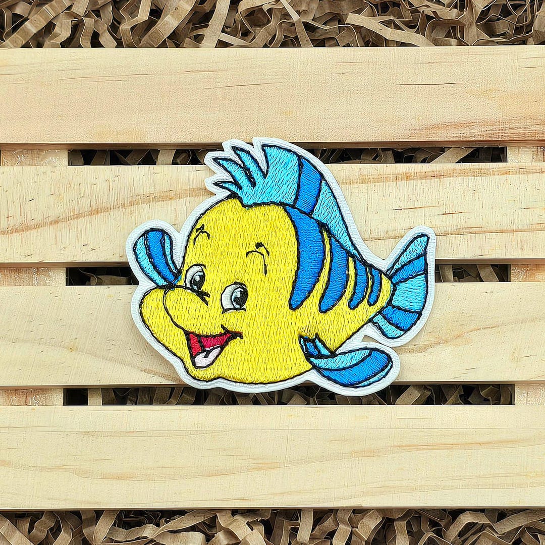 Flounder Patch, Little Mermaid Patches, Embroidery Patch, Patches for ...