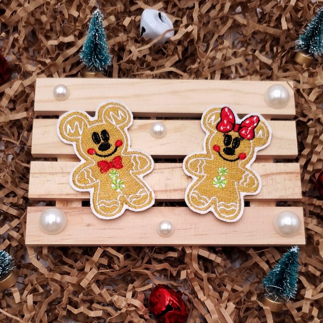 Mickey Gingerbread Patches, Christmas, Embroidery Patch, Patches for Clothing, Jackets, Jeans ...