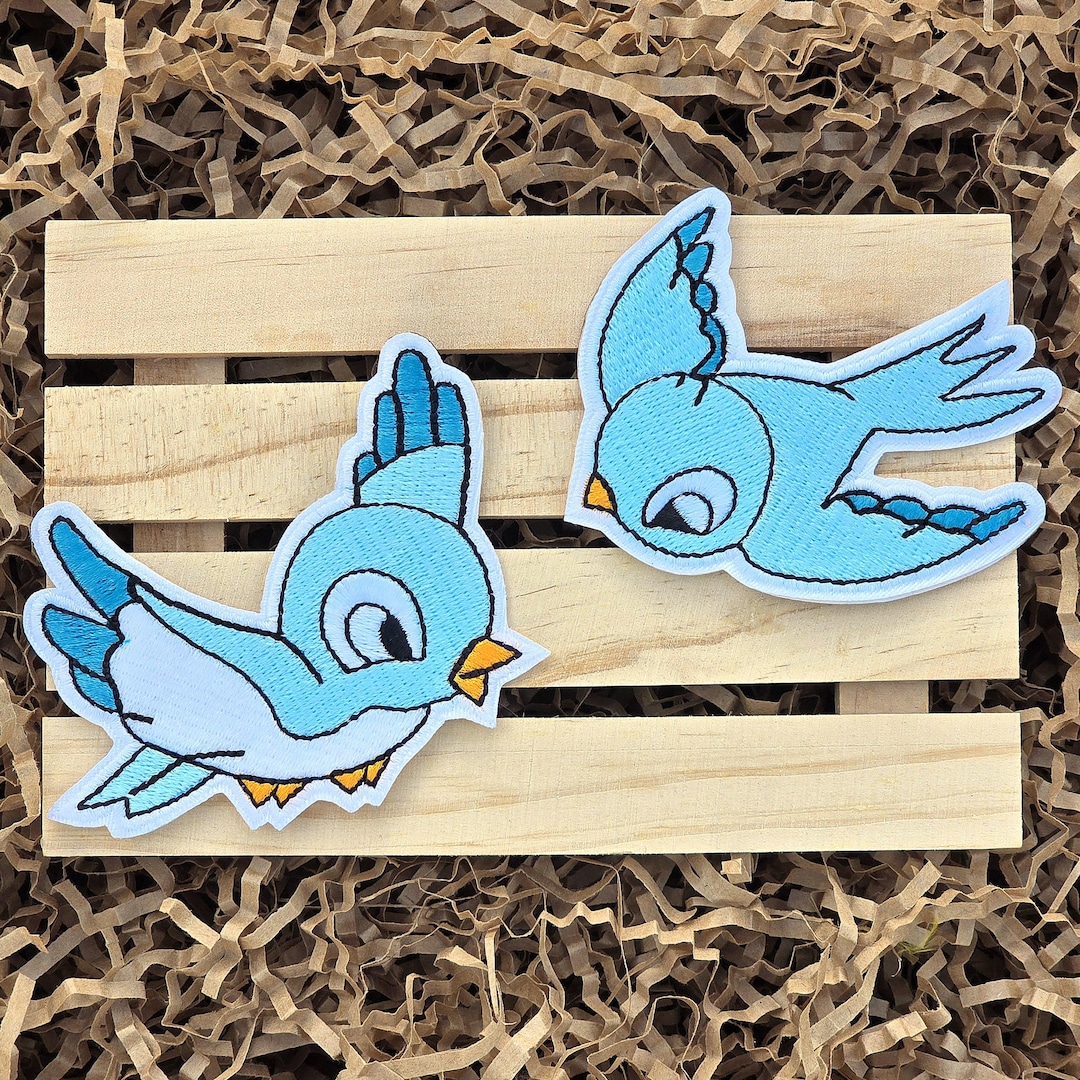 Blue Birds Patch, Cinderella Patches, Cinderella Bird, Embroidered ...