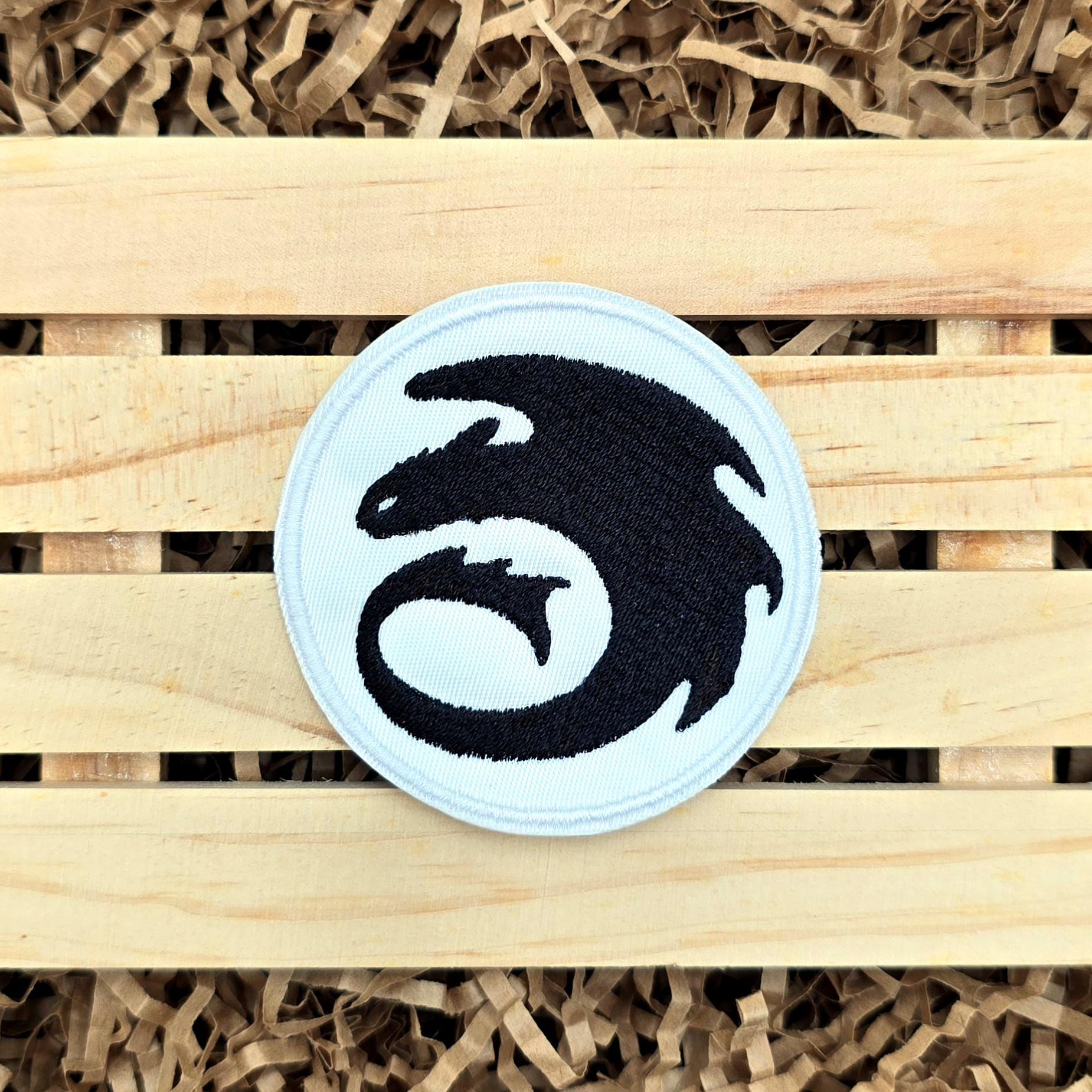 Night Fury Emblem Patch/black Dragon Embroidered Patch Sewing on Patch ...