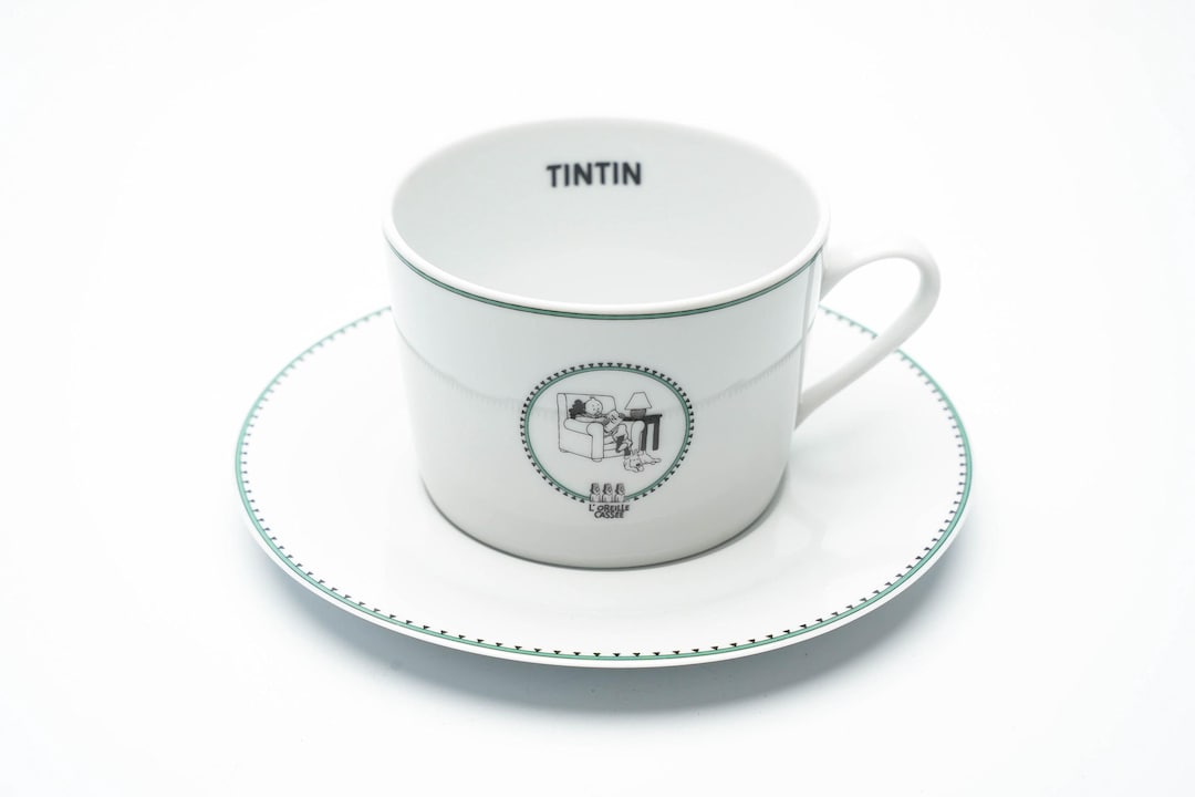 Tintin Cup and Saucer the Broken Ear | Tintin Porcelain 1995 | Large ...