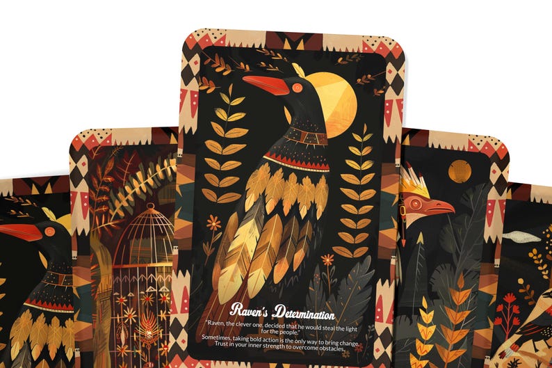 Raven Steals the Sun - 22 Oracle Cards - Illuminate Your Path With ...