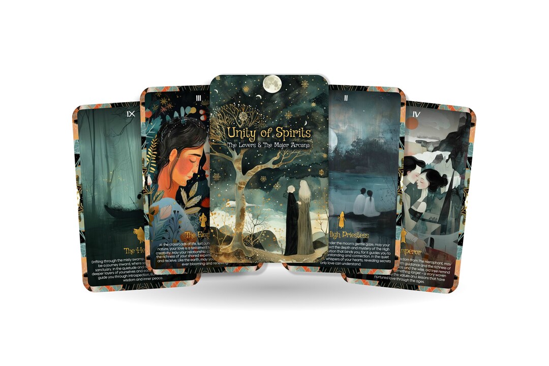 Unity of Spirits the Lovers & the Major Arcana Tarot Cards Divination ...