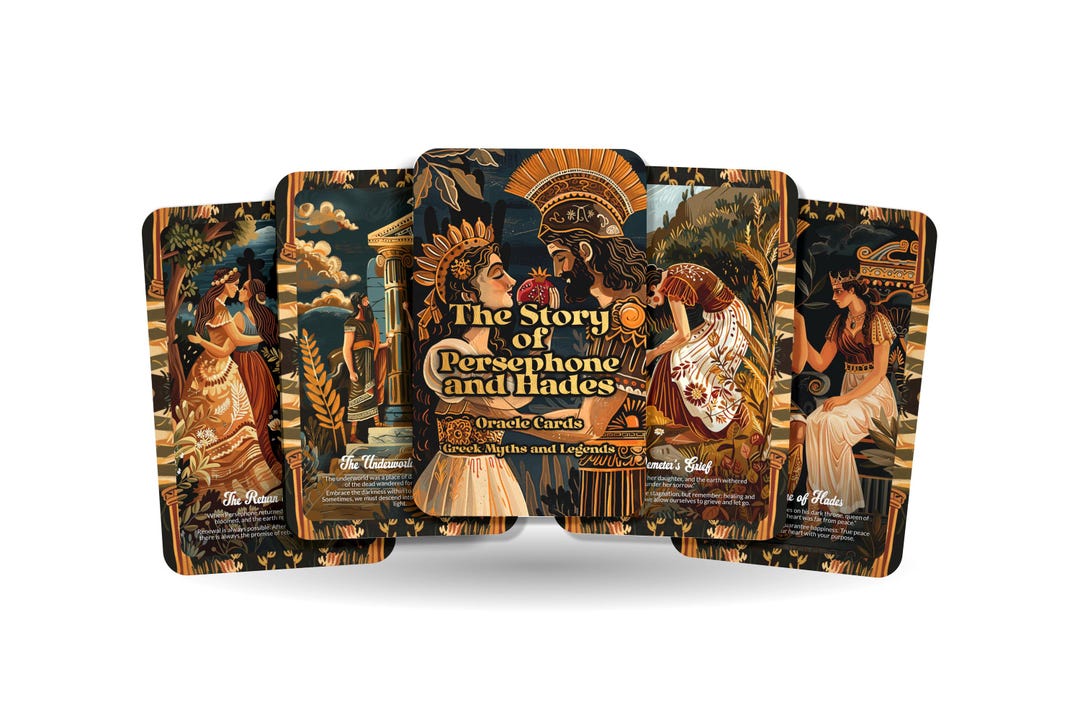 The Story of Persephone and Hades - 22 Oracle Cards - Explore Cycles of ...