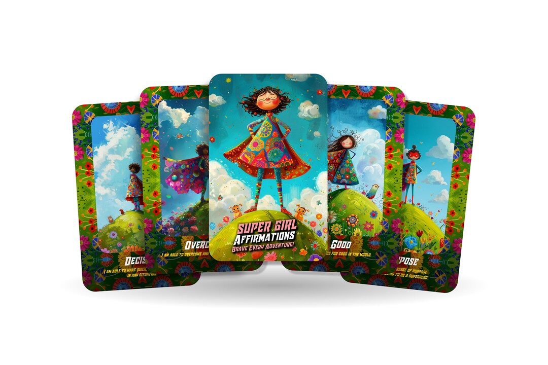 Super Girl Affirmations - Brave Every Adventure! Kids Affirmation Cards ...