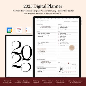 2025 Minimalist Digital Planner | Google/apple Calendar & Reminders ...