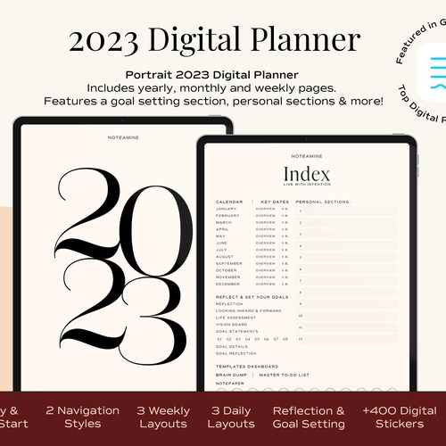 Premium 2023 Digital Planner Ipad Planner Goodnotes - Etsy