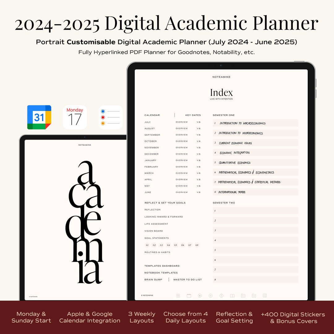 2024-2025 Digital Academic Planner - Dated Goodnotes Planner ...