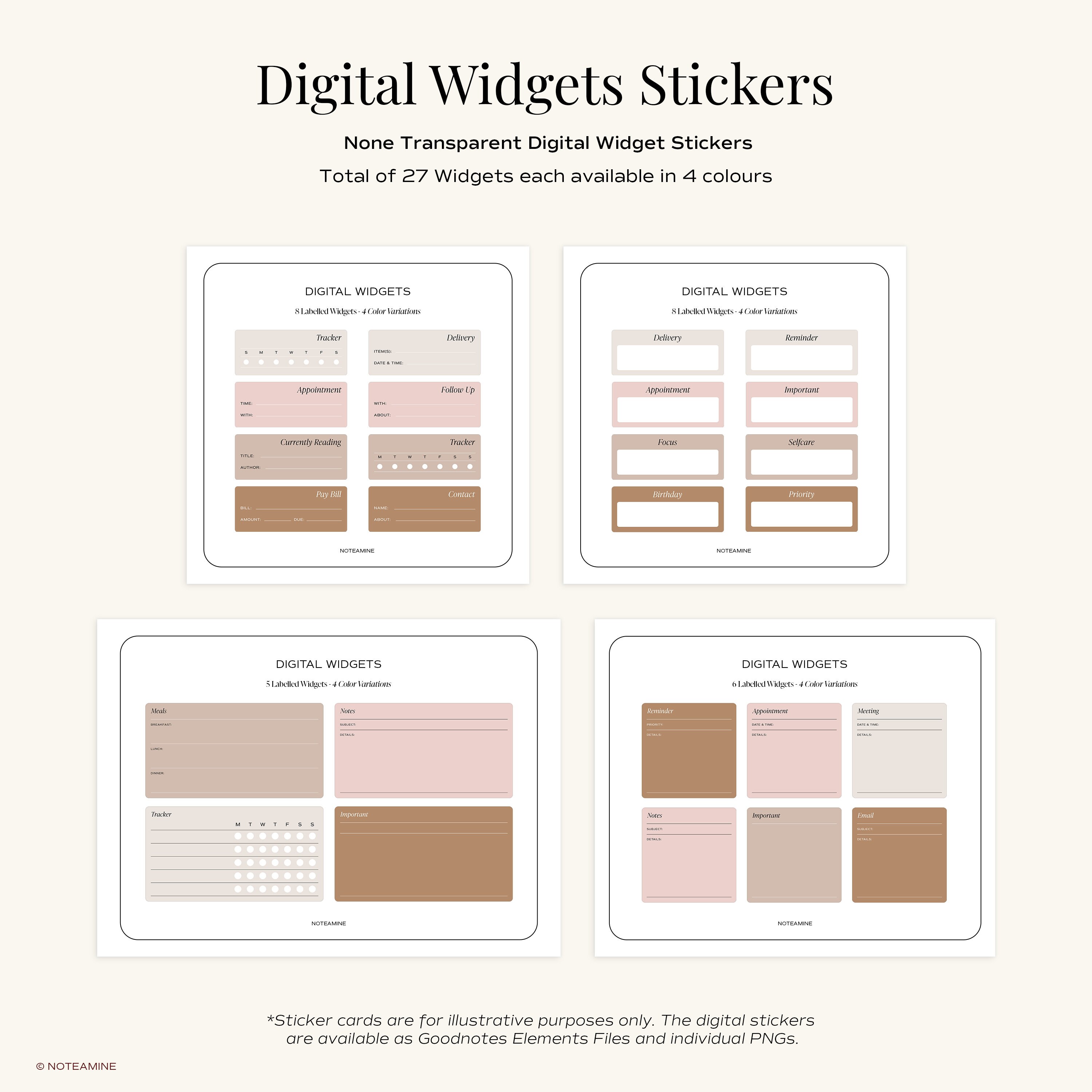 Neutral Minimal Digital Stickers Mini Shapes Flags Widgets - Etsy