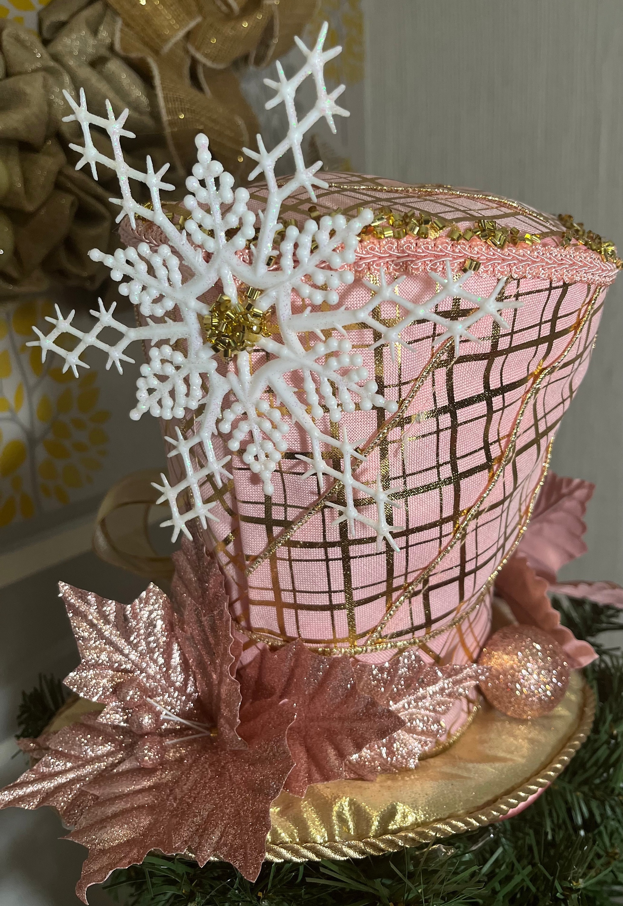 Pink and Gold Christmas Tree Topper - Etsy