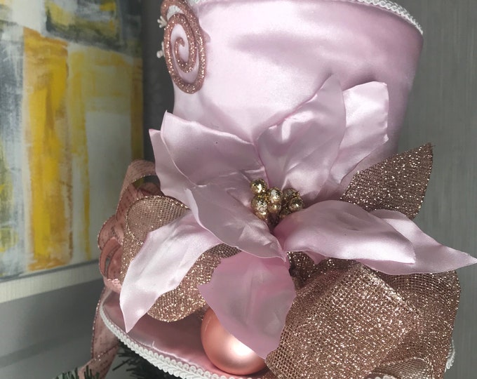 Pink and Rose Gold Christmas Tree Topper - Etsy