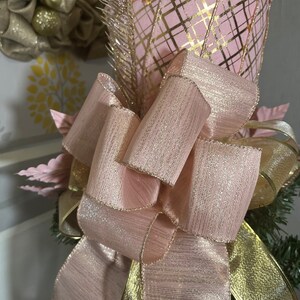 Pink and Gold Christmas Tree Topper - Etsy