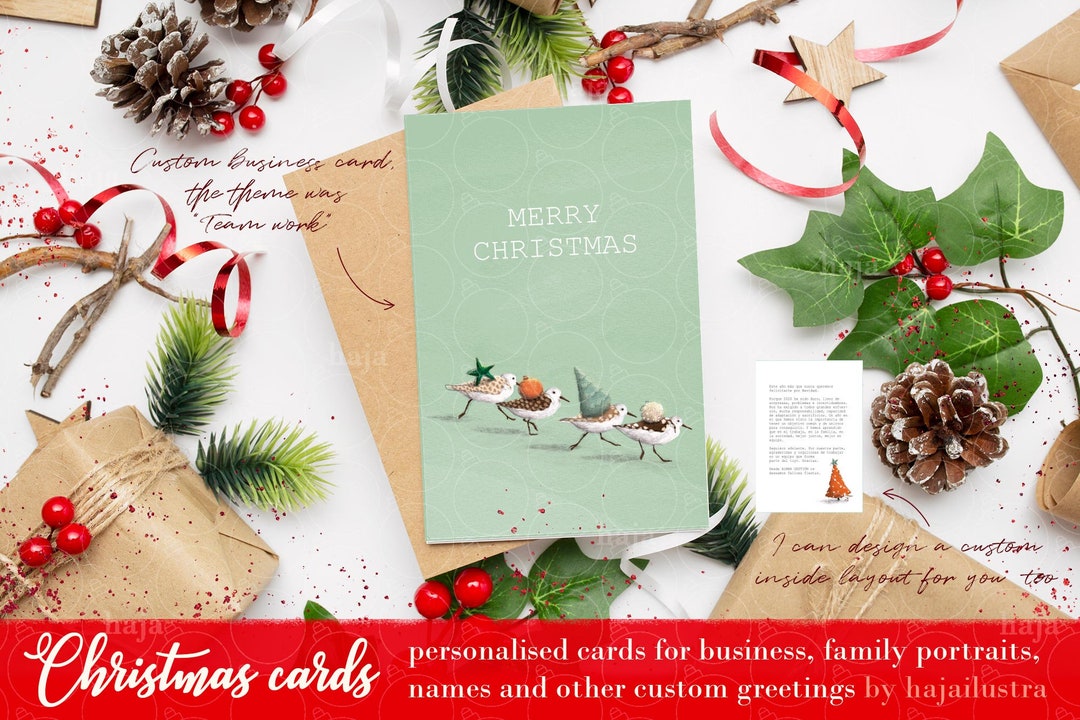 Personalised Printable Christmas Cards. Business, Family Portraits ...