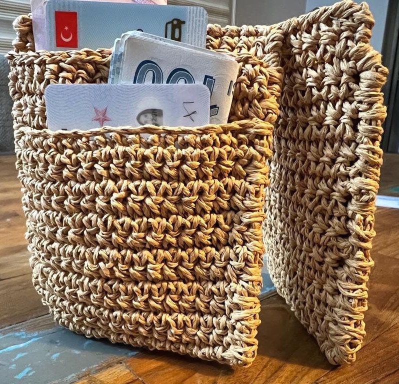 Mini Wallet Raffia Bag, Raffia Wallet, Handmade Raffia Mini Pouch ...