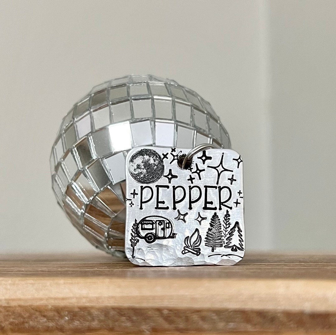 Glamping RV Dog Tag (+more Tag Shape/color Options!) | Hand-stamped ...