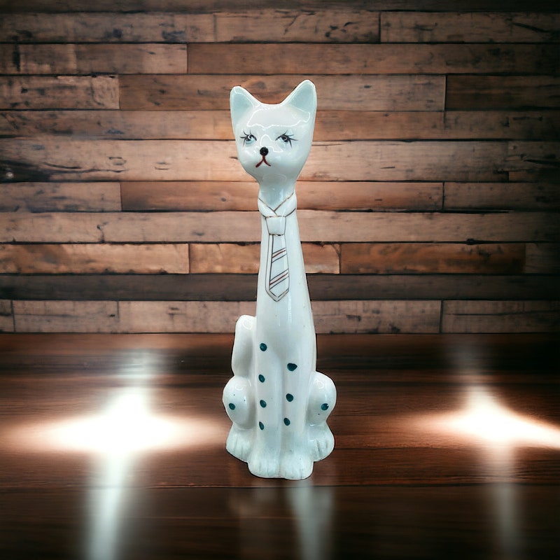 Vintage Long Necked Cat - Etsy