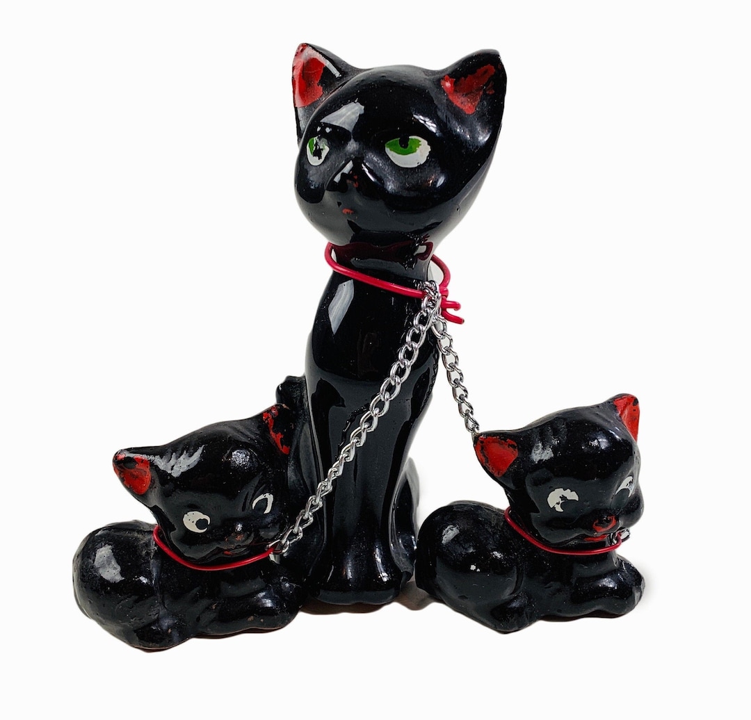 Vintage Porcelain Cats. She-cat W Kittens. Estimated to Be From 1950s ...