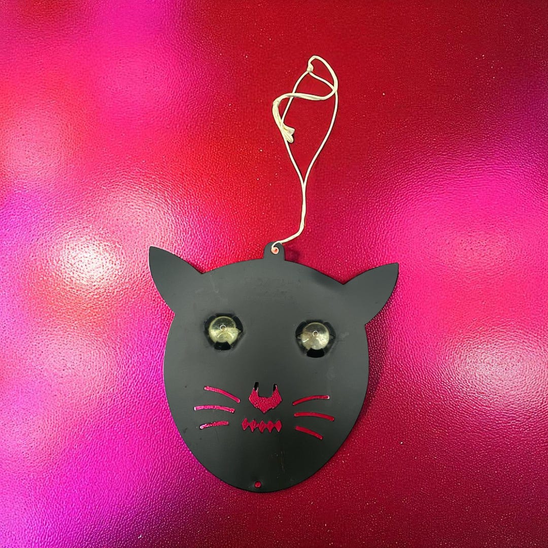 Elegant, French Black Metal Vintage Cat Face. Chat Noir "mouss" Cat ...