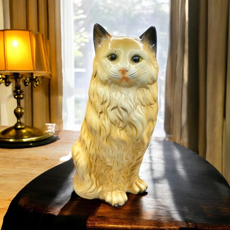 Painted Ceramic Cat - Etsy