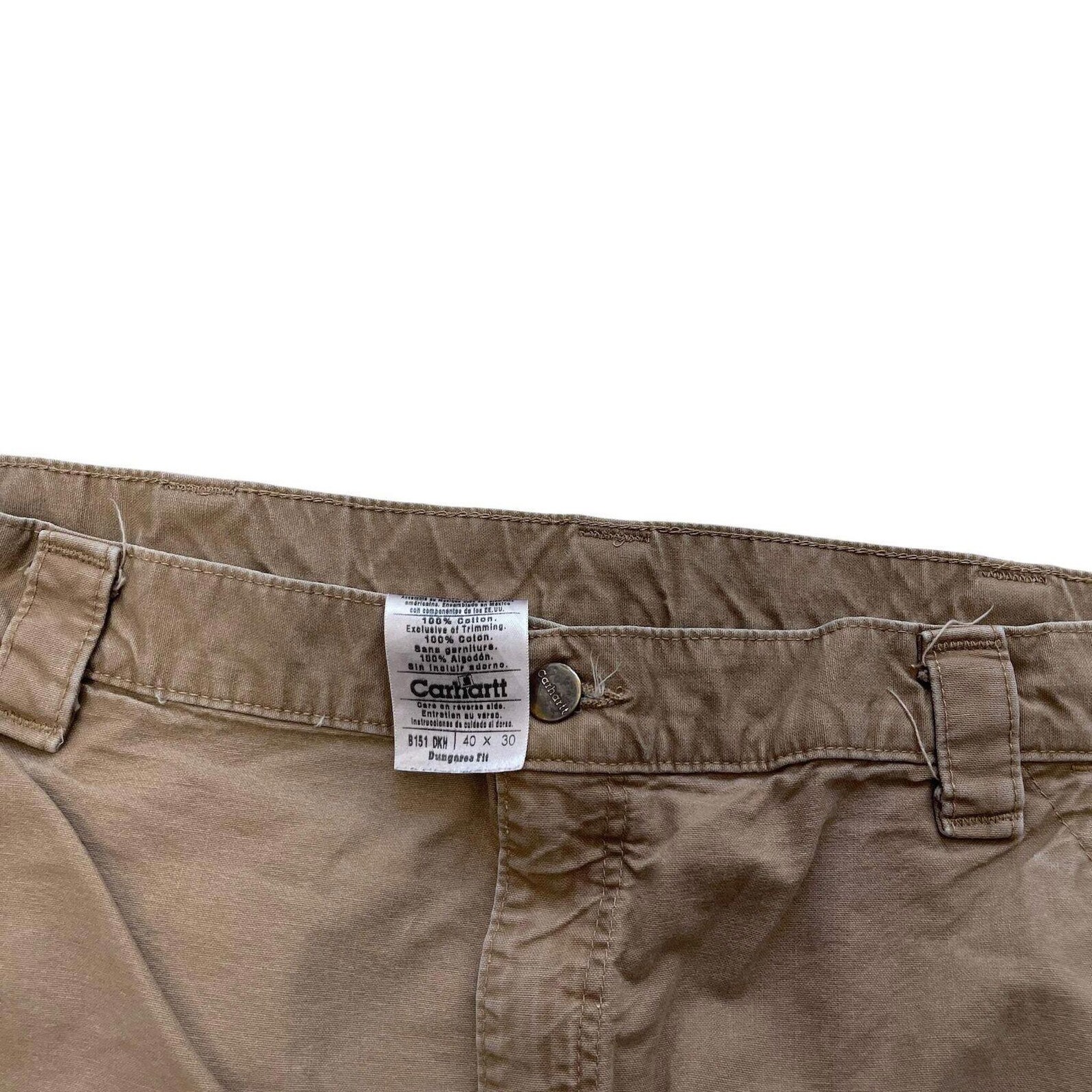 Vintage Carhartt Beige Work Pants With Durable Cotton Fabric Size 40x30 ...