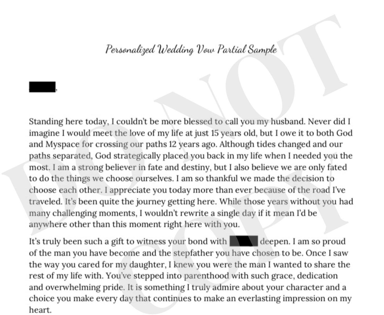 Personalized Wedding Vows, Vow Renewal, Custom Vows, His and Her Vows ...