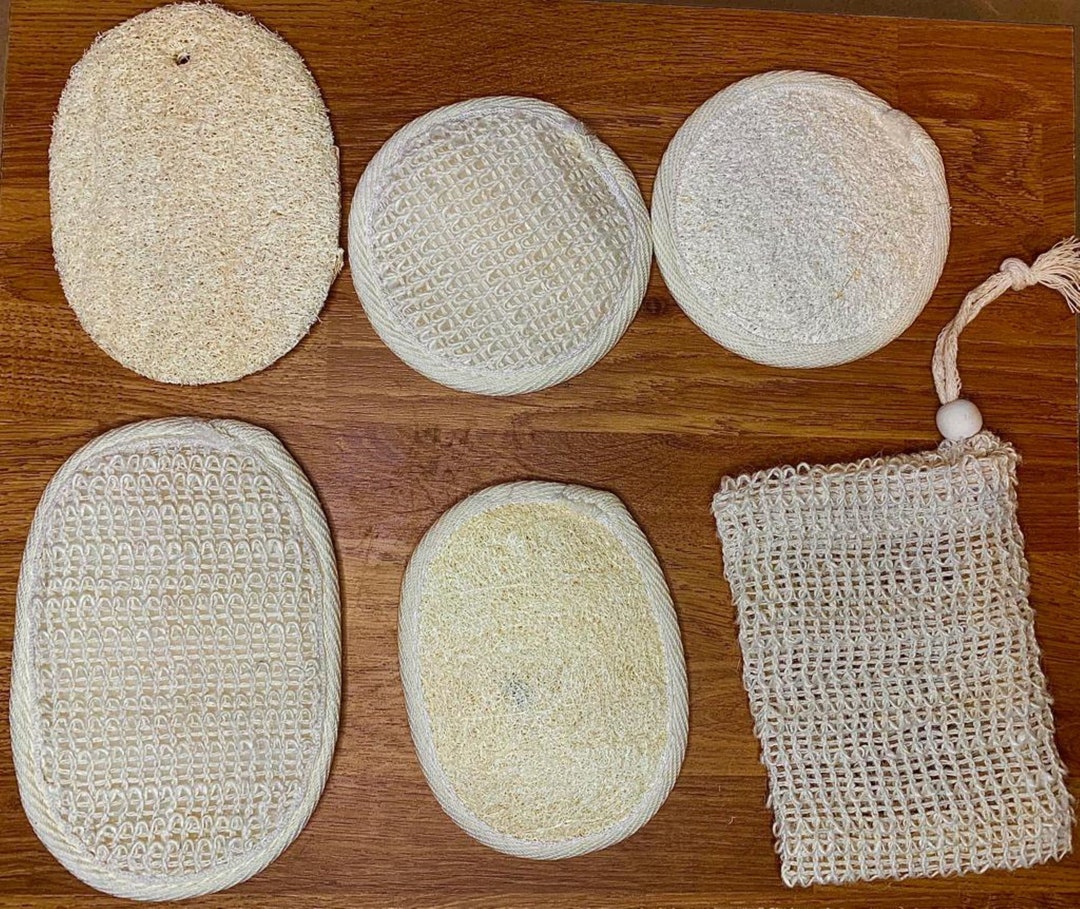 Exfoliating Loofah Pad and Sisal Soap Saver Bag - Etsy