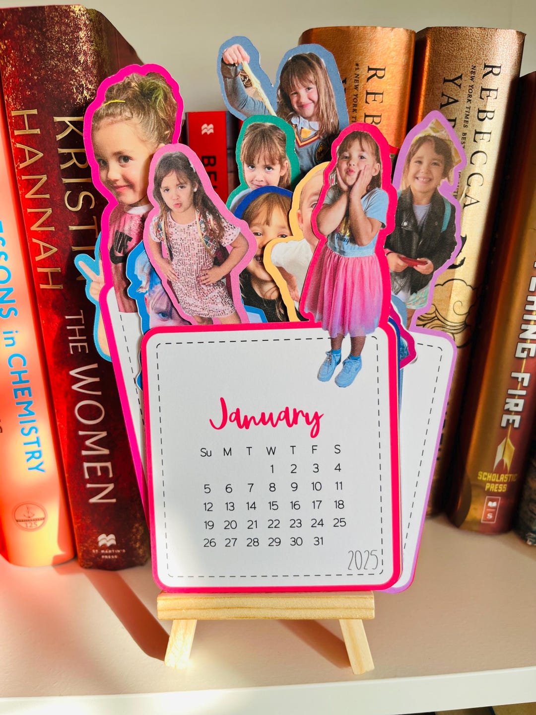 Personalized 2026 Photo Mini Desk Calendar With Wooden Easel - Etsy