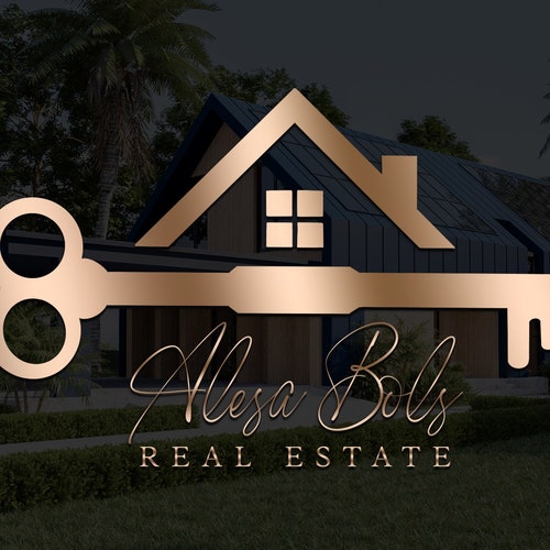 Rose Gold Realtor Logo House Logo Design Modern Real Estate - Etsy